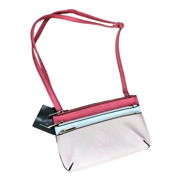 Denver Hayes | Bags | 445 Denver Hayes Pink White Faux Leather Purse ...